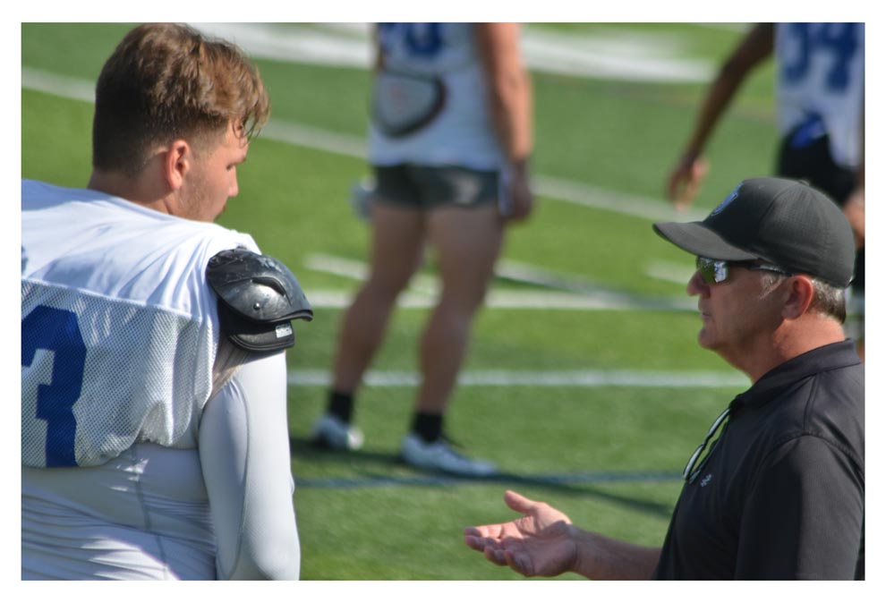 Aurora University head football coach Don Beebe instructs – The Voice